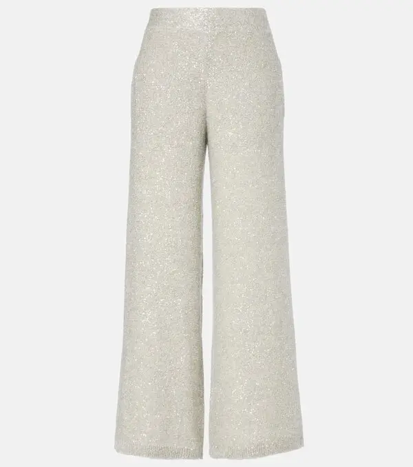 Brunello Cucinelli Sequined Wide-leg Pants