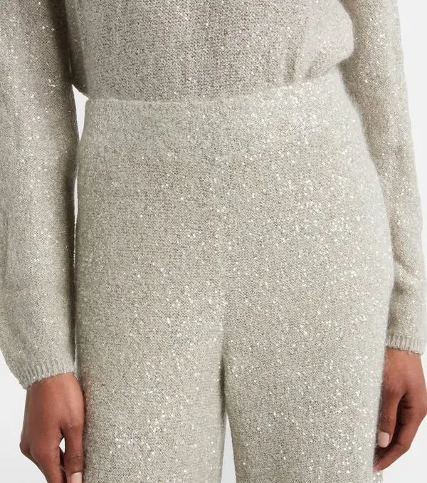 Brunello Cucinelli Sequined Wide-leg Pants