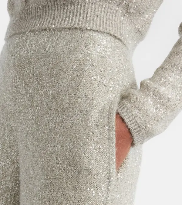 Brunello Cucinelli Sequined Wide-leg Pants