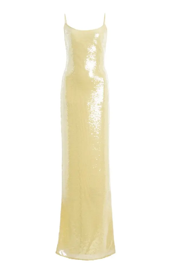 THE NEW ARRIVALS ILKYAZ OZEL Exclusive Isis Sequined Maxi Dress - Yellow