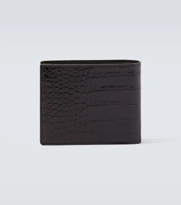 TOM FORD Croc-effect Patent Leather Bifold Wallet