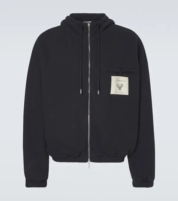 Jacquemus Torneo Cotton Fleece Zip-up Hoodie - Blue