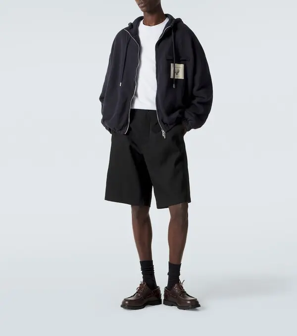 Jacquemus Torneo Cotton Fleece Zip-up Hoodie - Blue