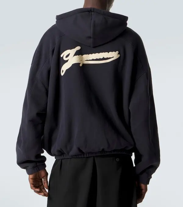 Jacquemus Torneo Cotton Fleece Zip-up Hoodie - Blue
