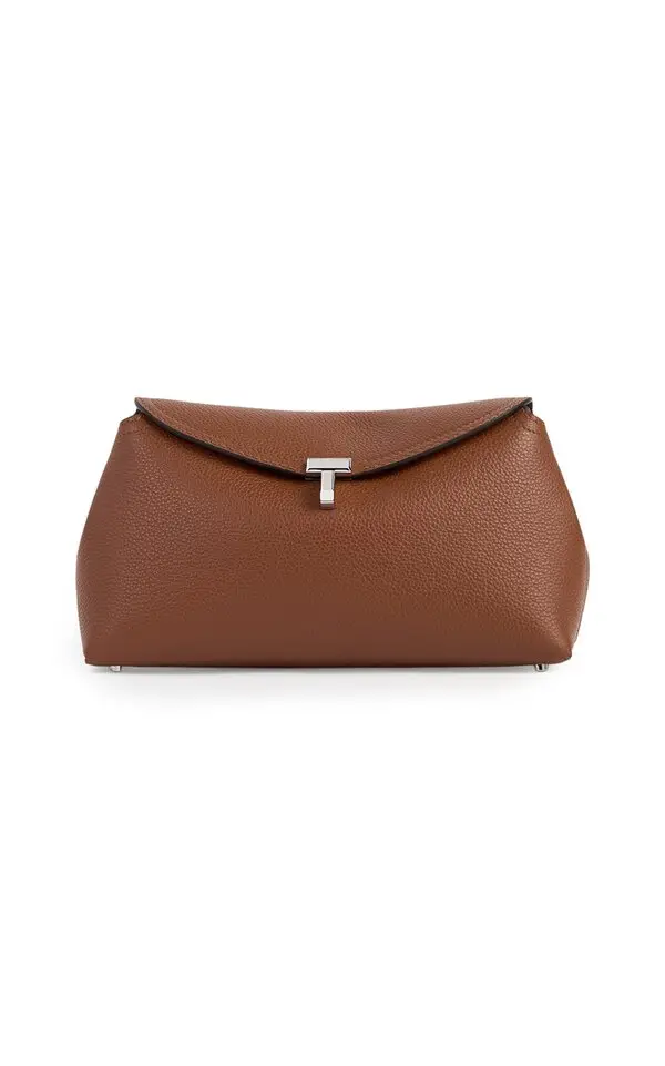 TOTEME T-lock Leather Clutch - Brown