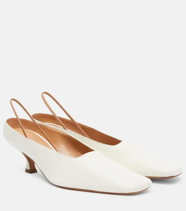 Calvin Klein Anna Leather Slingback Pumps - White