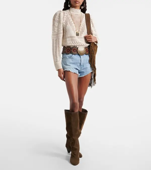 Alanui Island's Diary Denim Shorts