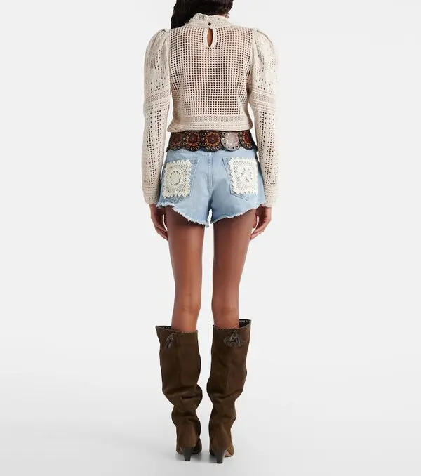 Alanui Island's Diary Denim Shorts