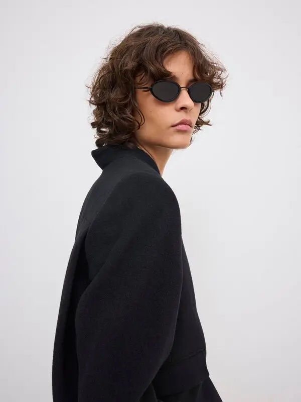 HOUSE OF DAGMAR Stand-collar Curved Wool Jacket