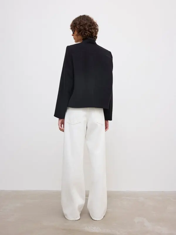 HOUSE OF DAGMAR Stand-collar Curved Wool Jacket