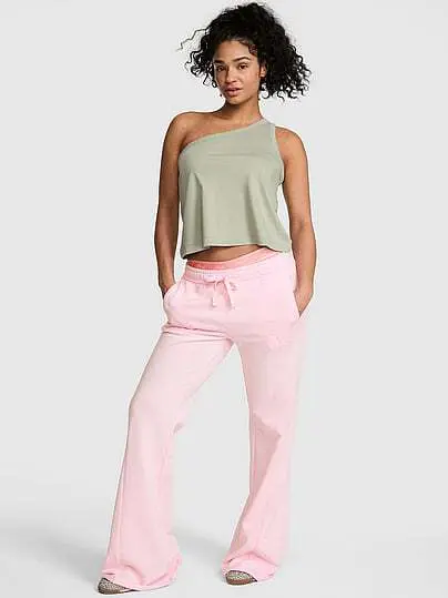 Pink Campus Terry Flare Pants - Pink