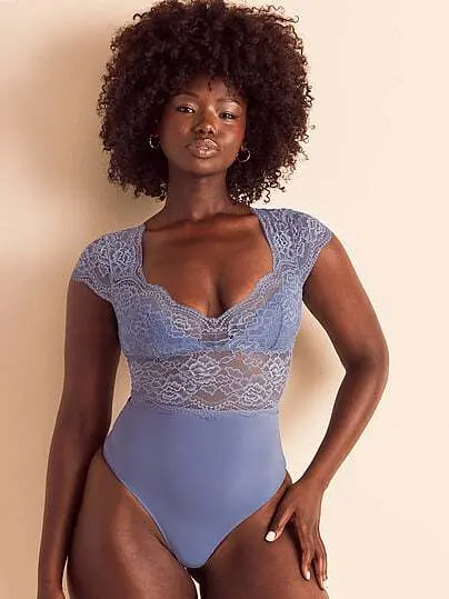 Victoria's Secret Lace Bodysuit - Blue