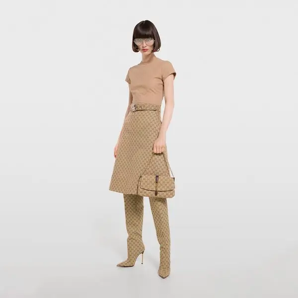 Gucci Aperitivo Medium Gg Canvas Shoulder Bag - Beige