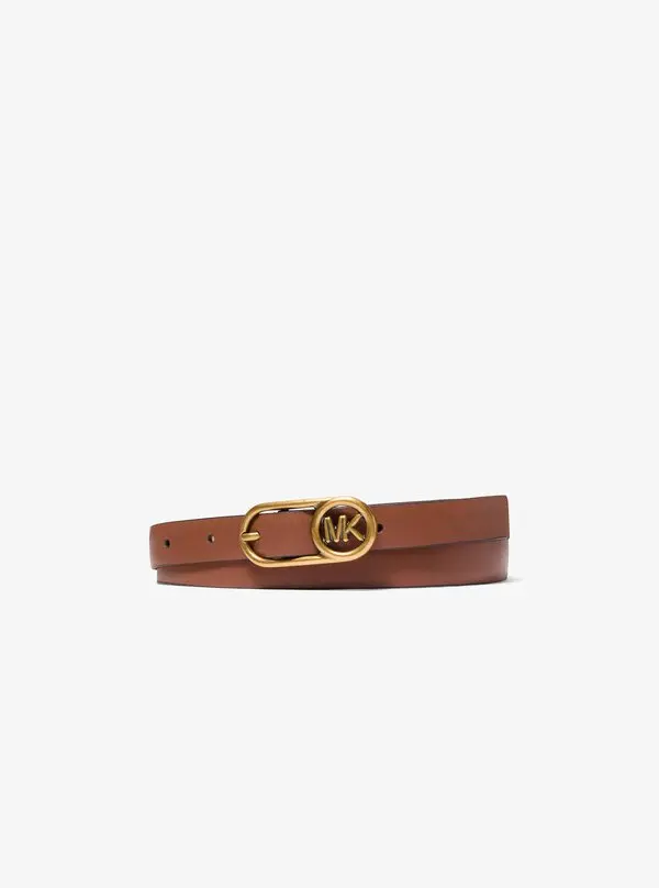 Michael Kors Logo Buckle Leather Belt