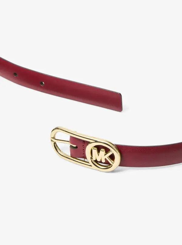 Michael Kors Logo Buckle Leather Belt