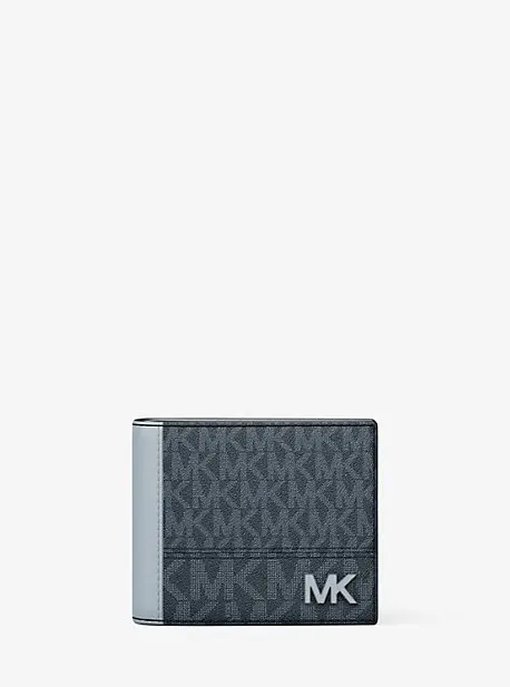 Michael Kors Cooper Signature Logo Billfold Wallet - Blue