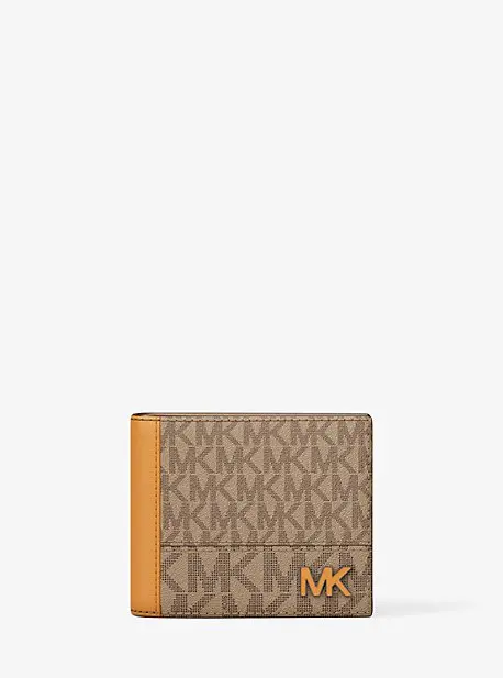 Michael Kors Cooper Signature Logo Billfold Wallet - Yellow