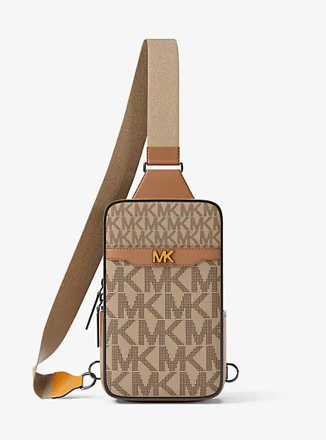 Michael Kors Cooper Small Signature Logo Sling Pack - Brown