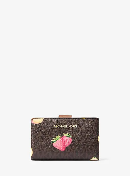 Michael Kors Jet Set Travel Printed Signature Logo Wallet - Brown