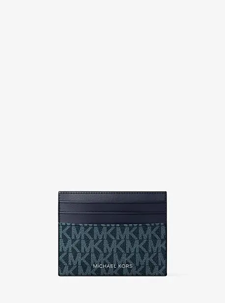 Michael Kors Cooper Signature Logo Card Case - Blue