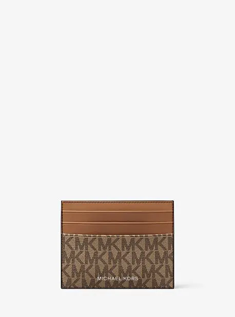 Michael Kors Cooper Signature Logo Card Case - Brown