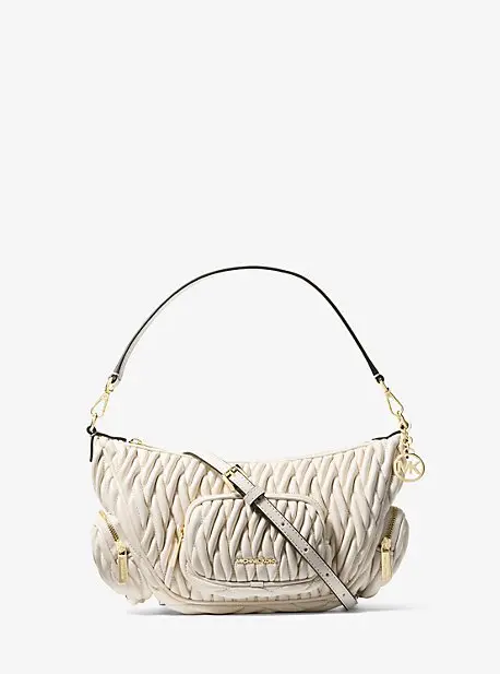 Michael Kors Merritt Matelassé Convertible Crossbody Bag - Natural