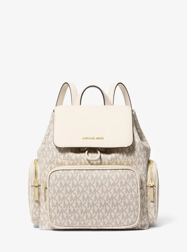 Michael Kors Merritt Small Signature Logo Cargo Backpack - Natural