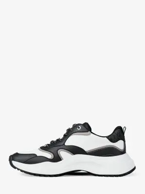 Michael Kors Levie Mixed-media Trainer - Black