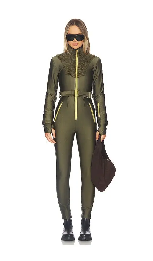 MY SUNDAY SKI Sherpa Ski Suit In Olive