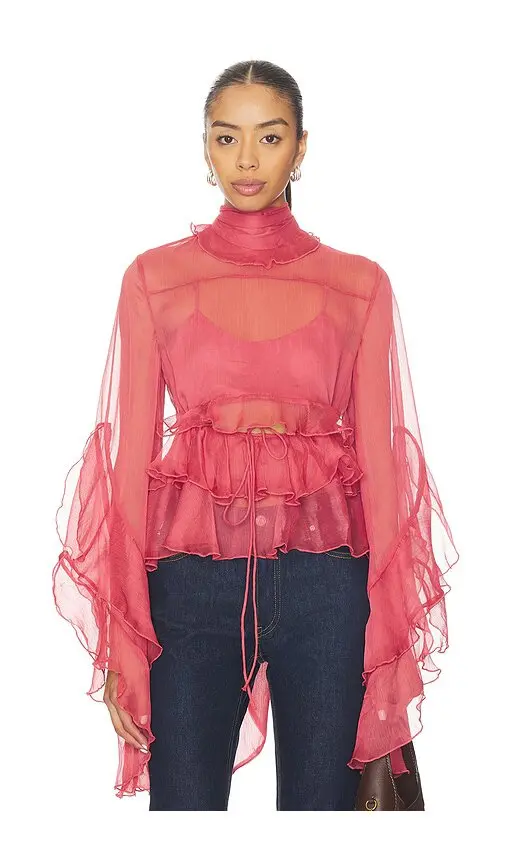 Bardot Anyssa Ruffle Blouse - Rose