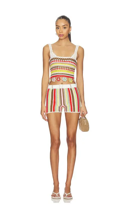 My Beachy Side Noa Hand-crocheted Top In White - Multi