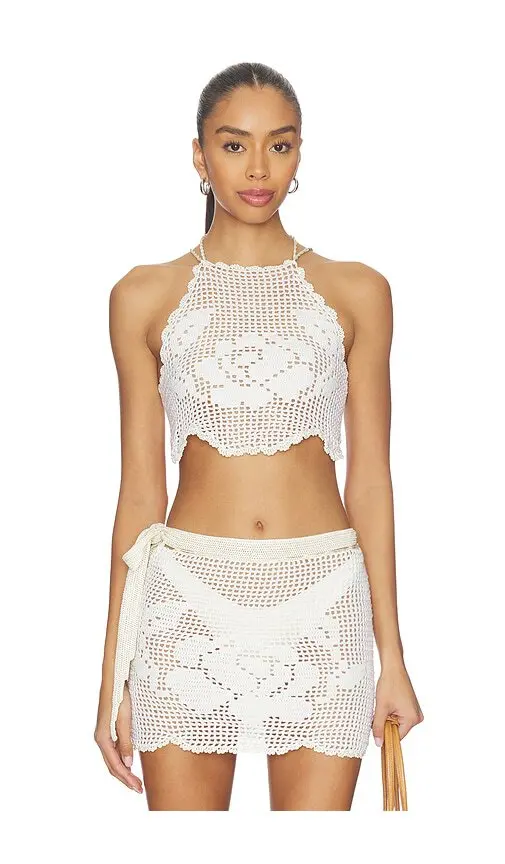 My Beachy Side Isla Hand-crocheted Top - Ivory