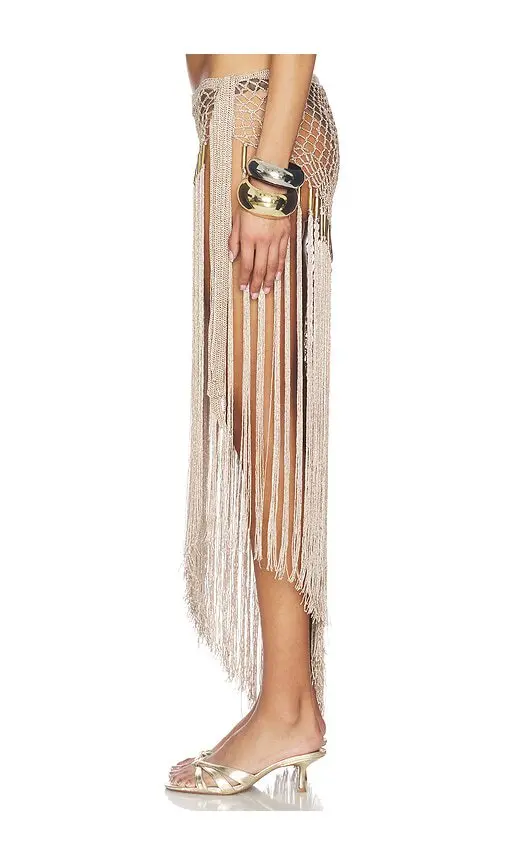 My Beachy Side Aria Hand Crochet Fringe Skirt