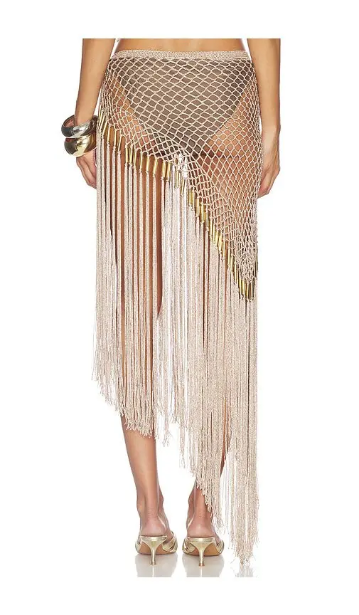 My Beachy Side Aria Hand Crochet Fringe Skirt