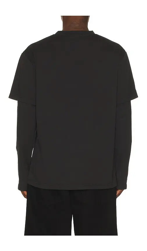 STAMPD S26 Double Layered Long Sleeve Relaxed Tee In Grey