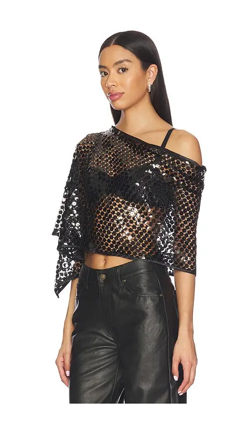 JADED LONDON Sequin Cape Top