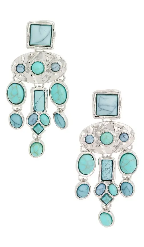 PETIT MOMENTS Dusk Dangle Earrings - Turquoise & Silver