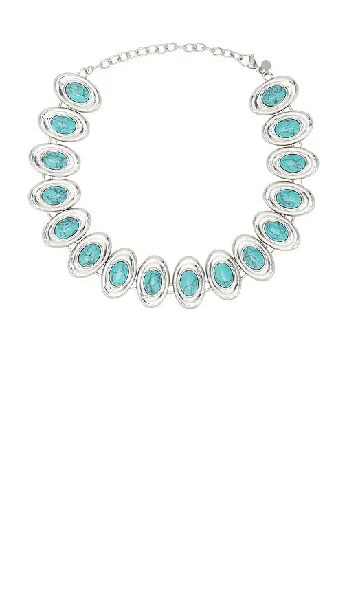 PETIT MOMENTS Turquoise Stone Necklace - Silver & Turquoise