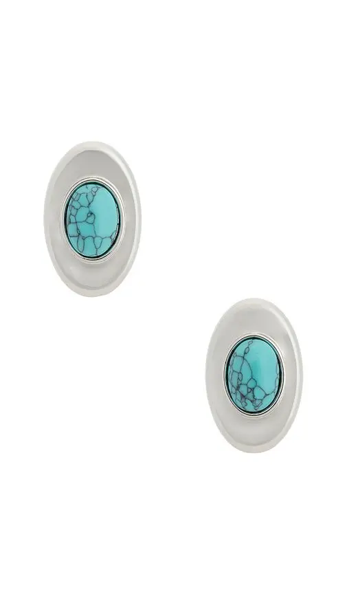 PETIT MOMENTS Burke Earrings - Silver & Turquoise