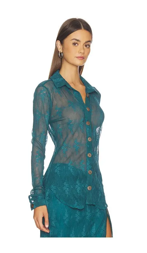 Azulu Mallik Sheer Button-up Shirt