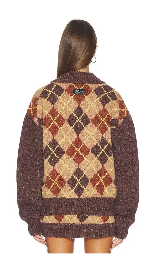 We11Done Knit Argyle Intarsia Cardigan