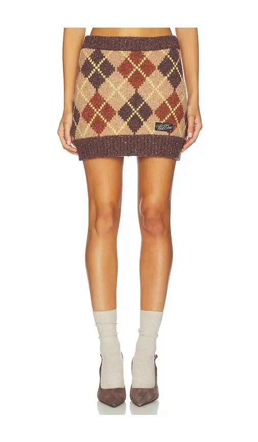 We11Done Argyle Intarsia Mini Skirt