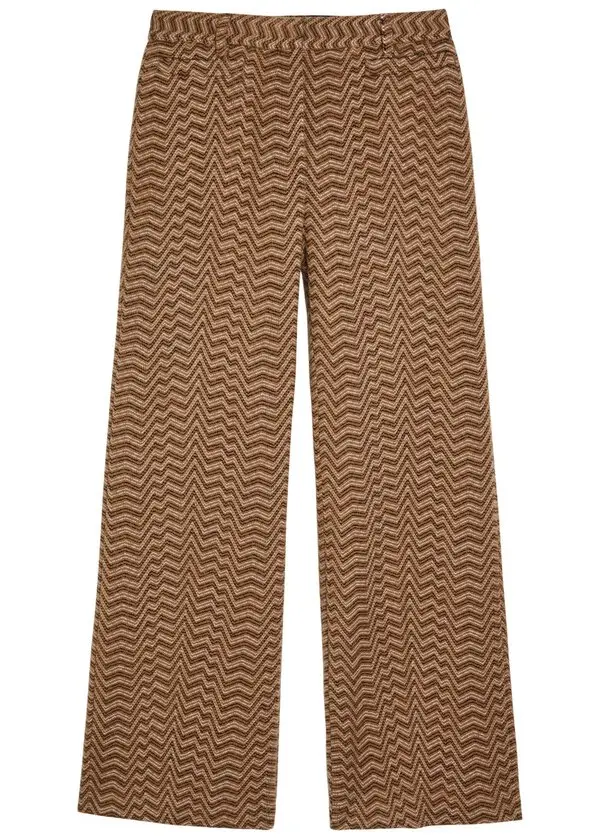 Missoni Chevron Wide-leg Wool-blend Trousers