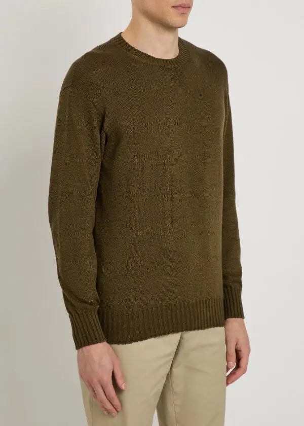 TOD'S Crew-neck Cotton-knit Jumper - Brown