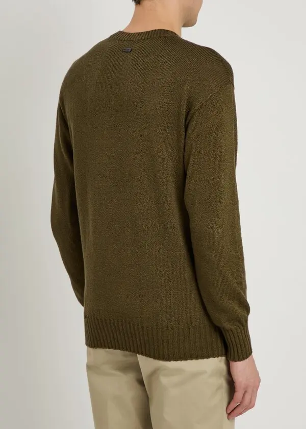 TOD'S Crew-neck Cotton-knit Jumper - Brown