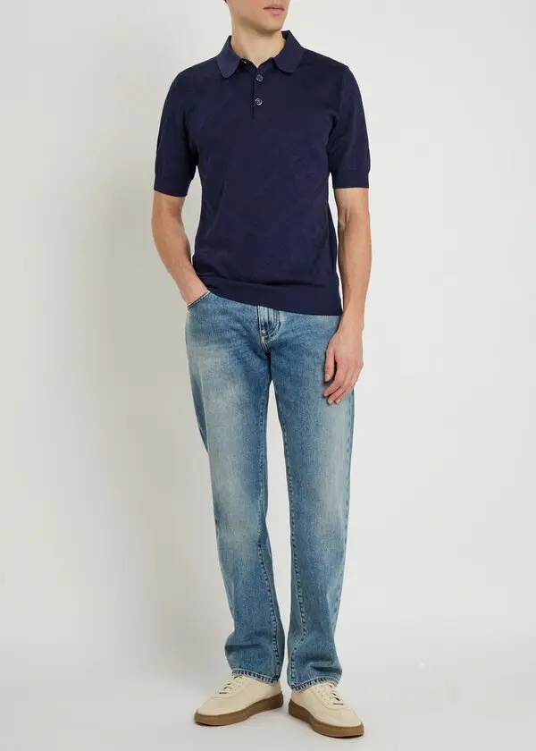 Dolce & Gabbana Logo-jacquard Silk Polo Shirt