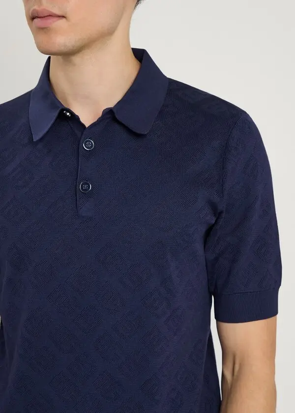 Dolce & Gabbana Logo-jacquard Silk Polo Shirt