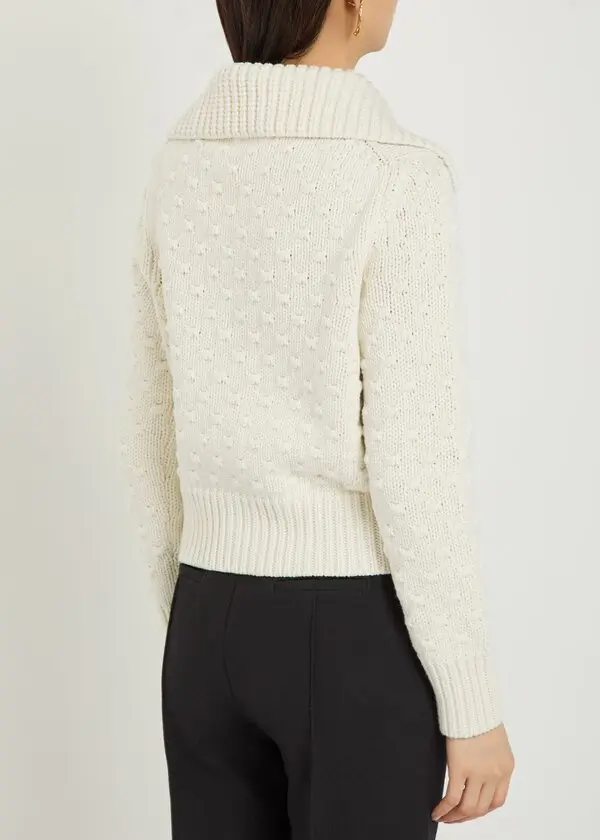B.B. WALLACE Bourgeois Bobble-knit Wool-blend Cardigan