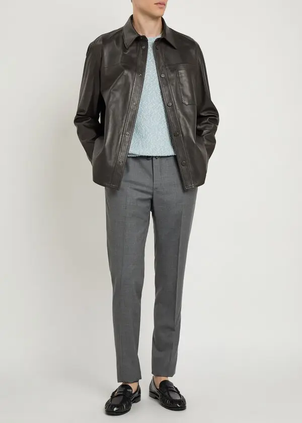 SLOWEAR Drawstring Tapered-leg Wool Trousers - Charcoal