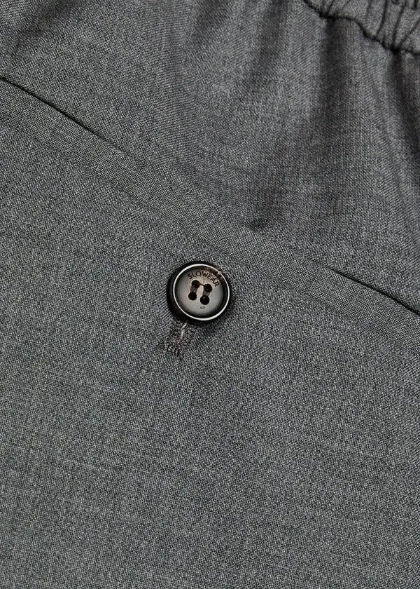 SLOWEAR Drawstring Tapered-leg Wool Trousers - Charcoal